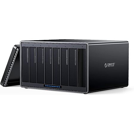 ORICO 8 Bay Tool-Free Aluminum Hard Drive Enclosure with 2 Build-in ...
