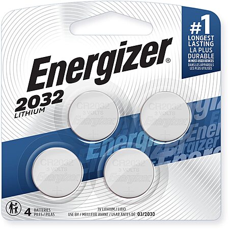 Energizer CR2032 Batteries, 3V Lithium Coin Cell 2032 Watch Battery, 4 ...