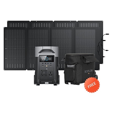 EcoFlow DELTA Pro + 2*220W Portable Solar Panels + DELTA Pro Bag (Free ...