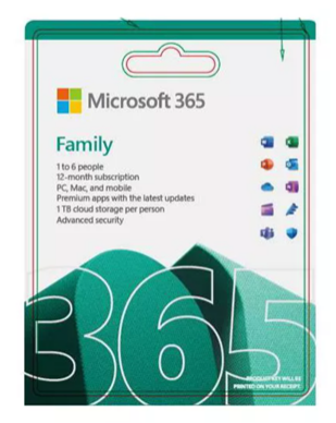 Microsoft 365 Family 1 Year Subscription For PC, Mac, iPhone, iPad, and ...
