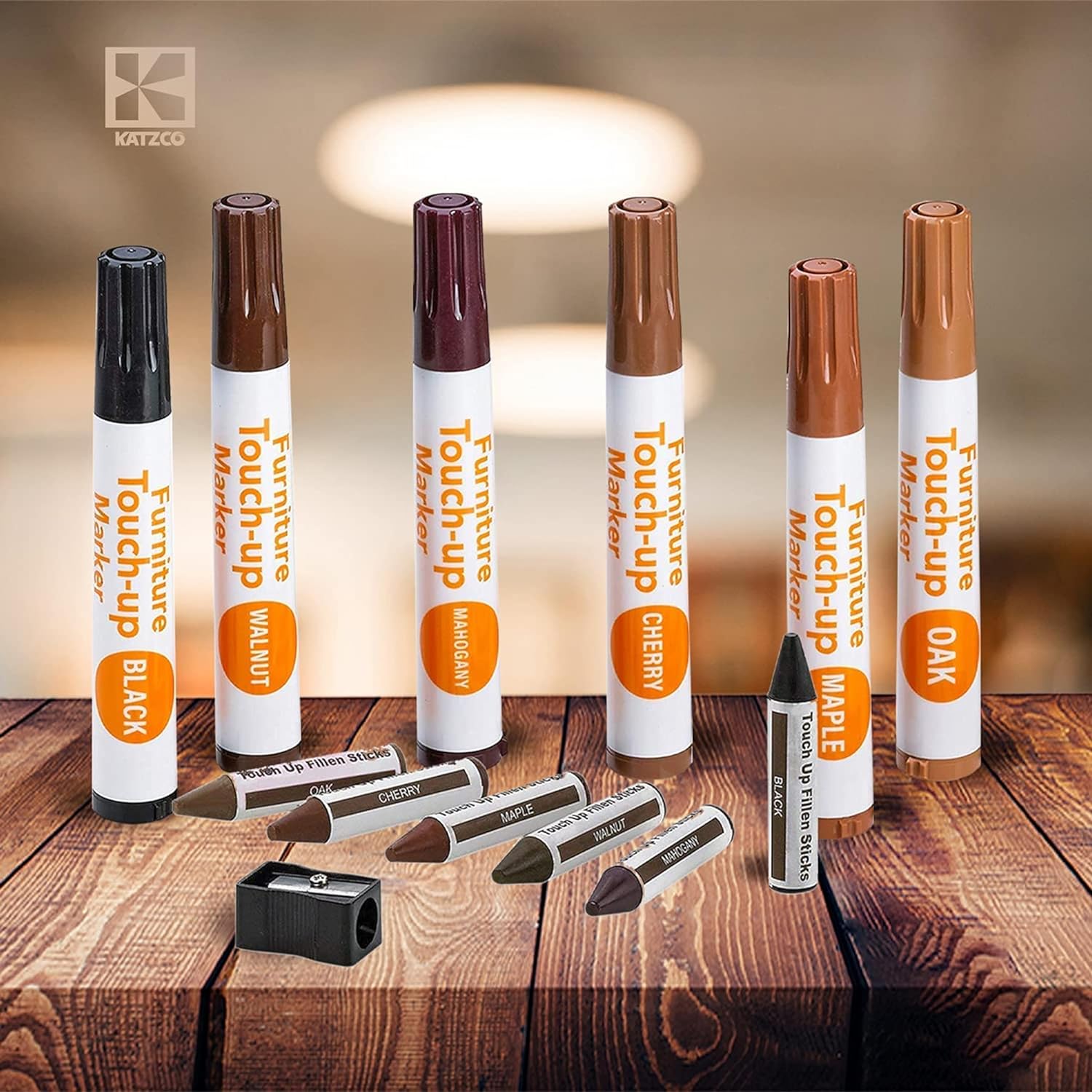 Katzco Furniture Repair Kit Wood Markers - Set of 34 - Markers and Wax ...
