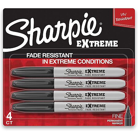 4-Count Sharpie Extreme Fine Point Permanent Markers (Black) - 2025-11-22