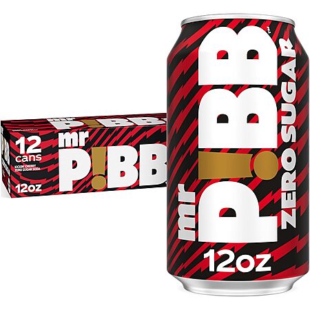 12-Pack 12-Oz MR PIBB Zero Sugar Soft Drink Soda Pop Cans - 2025-11-30
