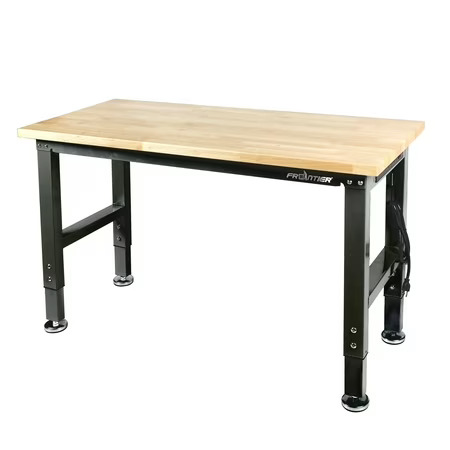 48" x 20" Frontier Adjustable Height Workbench w/ Built-In Power Strip ...