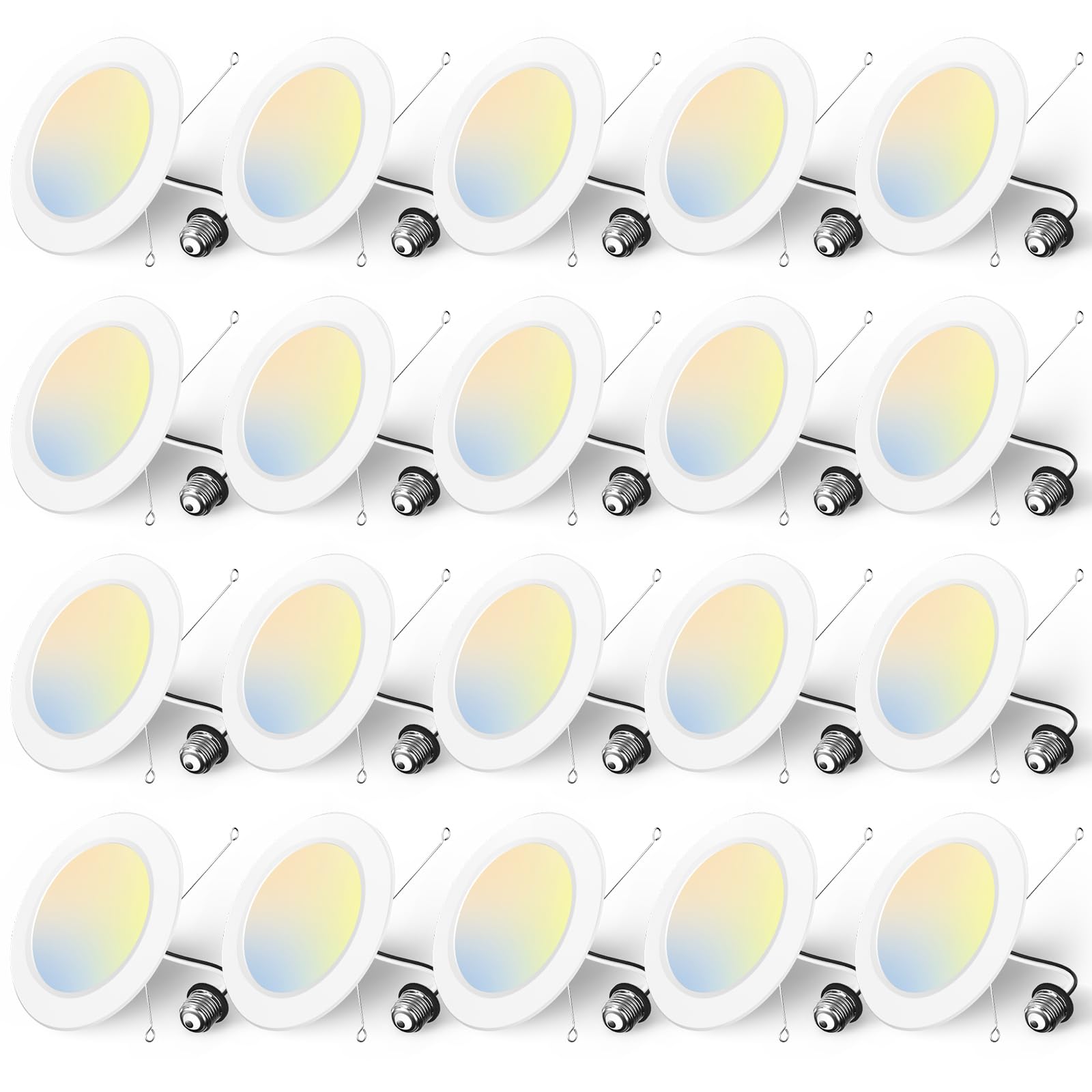 Amico 5/6 inch 5CCT LED Recessed Lighting 20 Pack, 1050LM Ultra-Thin ...
