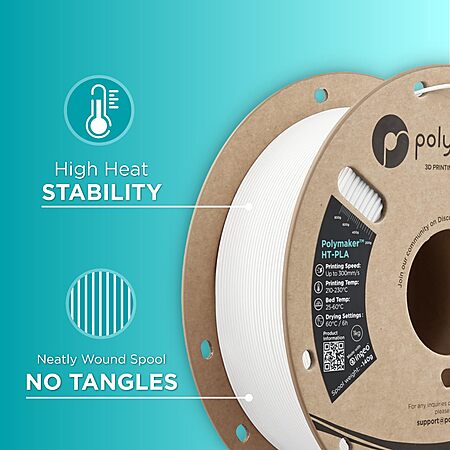 Polymaker HT-PLA and HT-PLA-GF High Temp PLA FDM Filament 30% off - $18 ...
