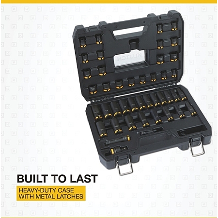 Klutch 3/8in.-Drive Chrome Molybdenum Impact Socket Set, 6-Point ...