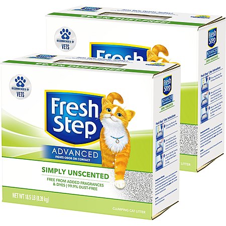 2-Pack 18.5-L Fresh Step Advanced Simply Unscented Clumping Clay Cat ...