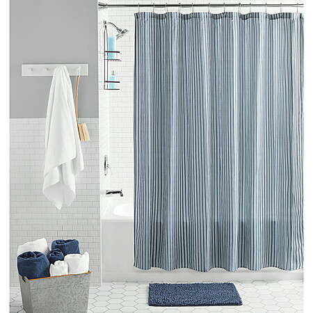15-Piece Mainstays Bath Set (Shower Curtain, Bath Mat & Caddy, Various ...