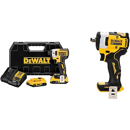 DEWALT 20V MAX XR Brushless 1/4" 2.0Ah Impact Driver Kit + Select Bonus ...