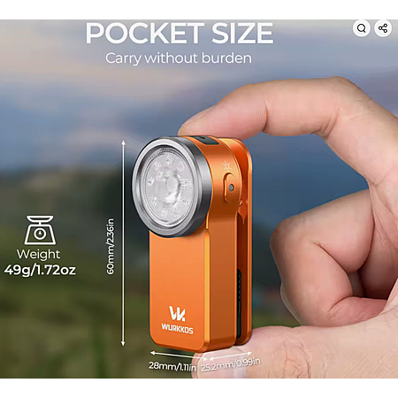 Wurkkos HD03 680LM Mini Clip Light USB Rechargeable Pocket Flashlight ...