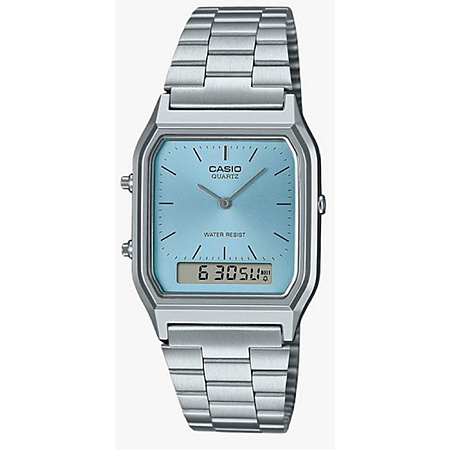 Casio Vintage Analog Digital Turquoise Blue Dial Quartz AQ-230A-2A1 $36 ...