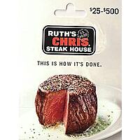 $100 Ruth's Chris Steak House Gift Card $72.54 + Free Shipping
