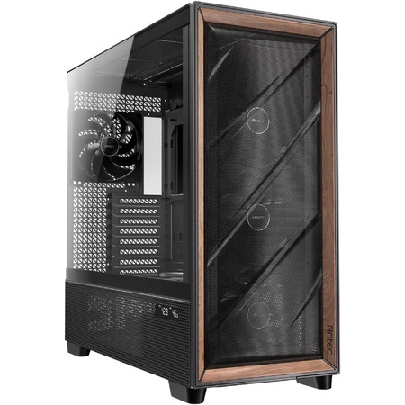 Antec Flux Pro High-Airflow E-ATX Computer Case w/ Walnut Wood Front ...