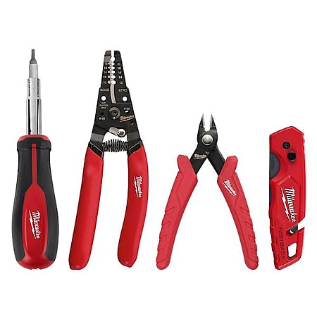 4-Piece Milwaukee Electrician's Hand Tool Kit - 2025-12-25