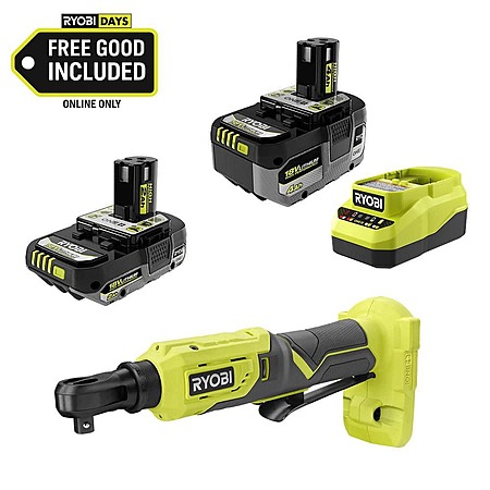 Home Depot: Ryobi ONE+ 18V Cordless 3/8 in. Ratchet Kit with 2.0 Ah ...
