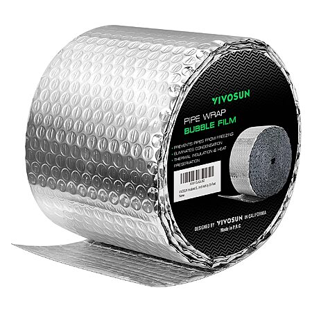 VIVOSUN Double Bubble Foil Insulation Roll, 6" x 25 ft Reflective HVAC ...