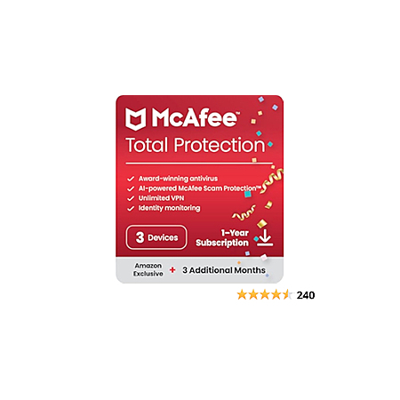 McAfee Total Protection 2024 Ready | 3 Devices | 15 Month Subscription ...