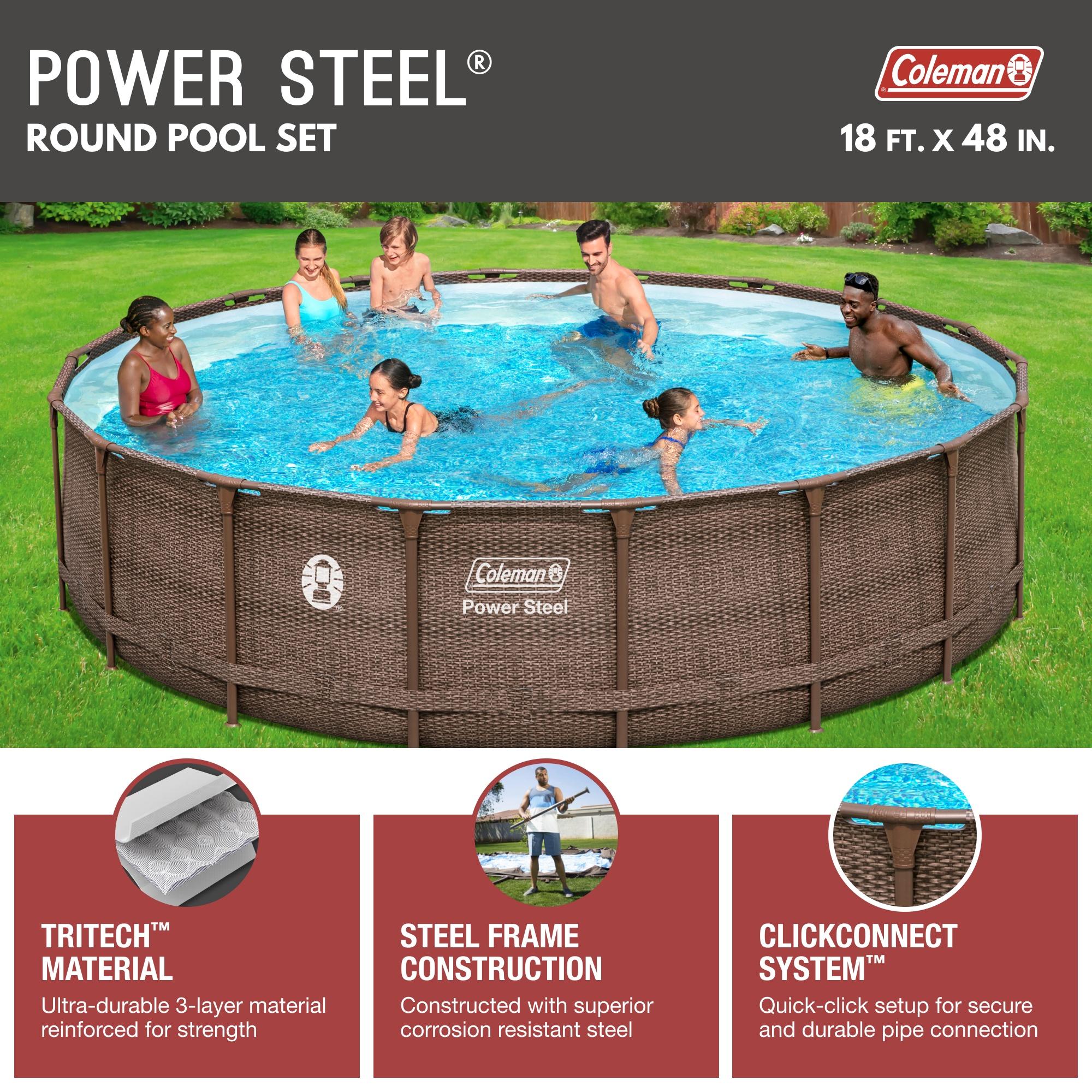 Coleman Power Steel 18’ x 48” Round Above Ground Pool Set ymmv at ...