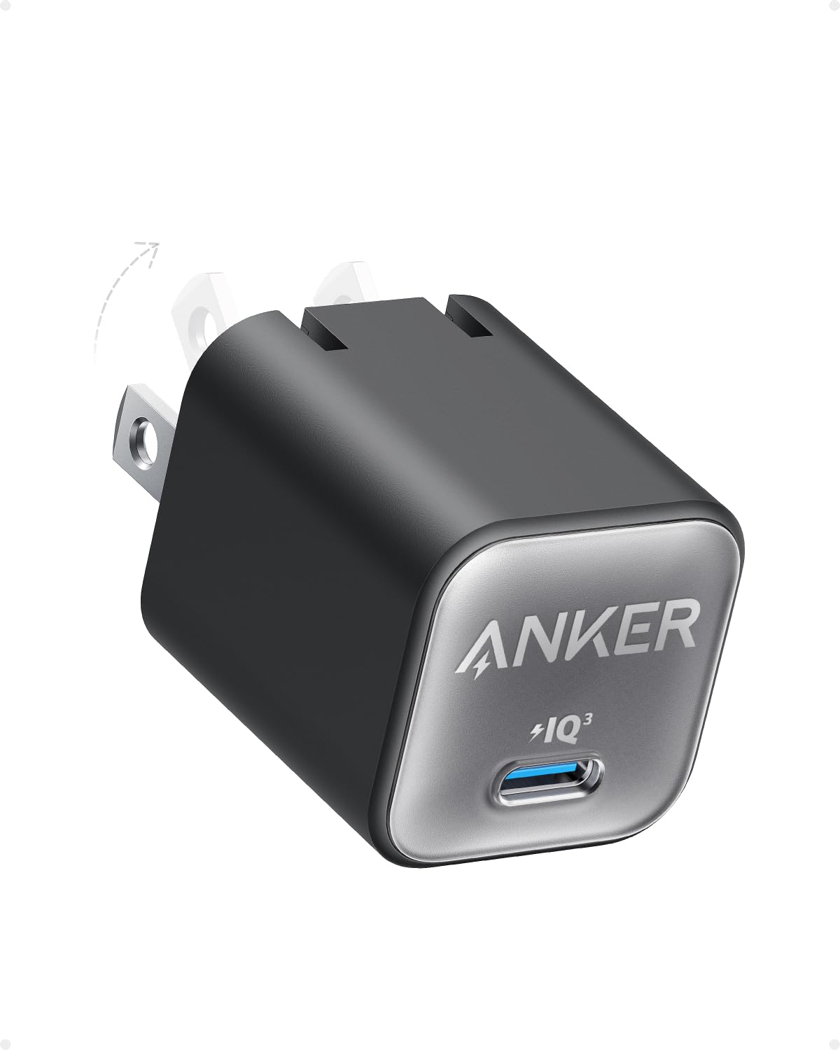 Anker Nano Charger, USB C GaN Charger 30W, PIQ 3.0 Foldable PPS Fast ...