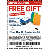 Harbor Freight, free gift, no purchase required, LED light, 4 pack ...