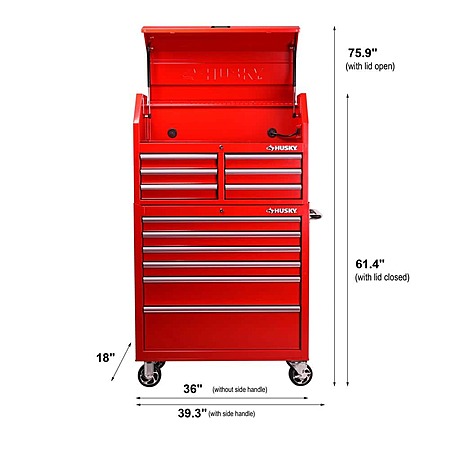 Husky 36 inch 12 drawer tool chest store