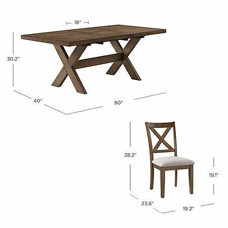 Lathan 7-piece Dining Table Set $800. Reg $1100. F/S from Costco.