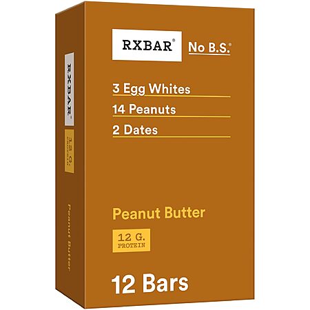 RXBAR Protein Bars, 12g Protein, Gluten Free Snacks, Snack Bars, Peanut ...