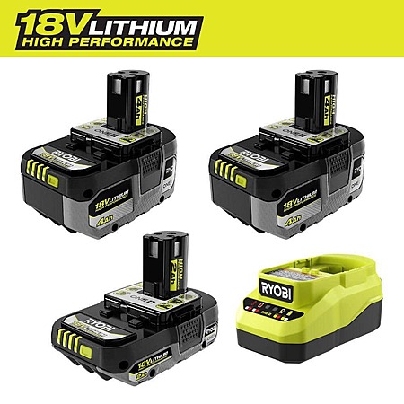 Select Stores: Ryobi One+ 18V HP 1x 2Ah + 2x 4.0Ah Batteries + Charger ...