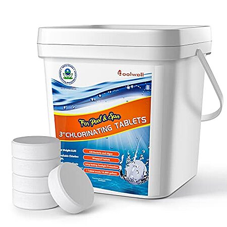 POOLWELL Pool & SPA Chlorine Tablets 5Lb, 3 Inch Long Lasting ...