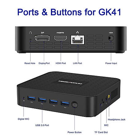 (Refurbished) Minisforum GK41 Mini PC: Intel J4125, 8GB RAM, 128GB SSD ...