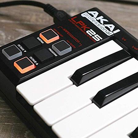 AKAI Professional LPK25 - USB MIDI Keyboard controller with 25 Velocity ...