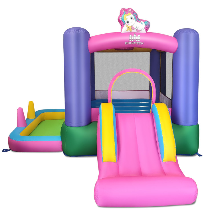 Costway 6-in-1 Bouncy Castle Inflatable Bounce House with Slide and ...