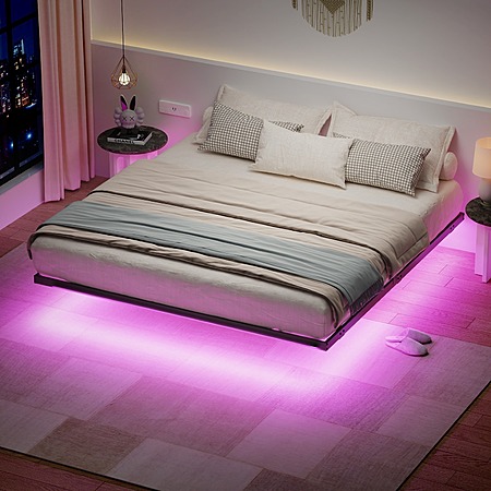 Lusimo Floating Bed Frame w/ RGB LED Light: King $99.99 + Free Shipping ...