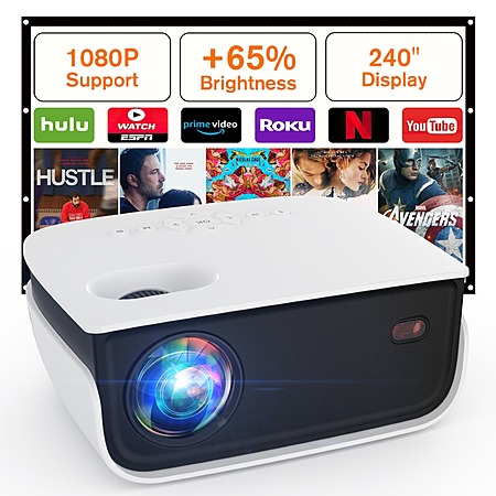 TOPVISION 720P Mini Projector, Portable Outdoor Projector with 100 ...