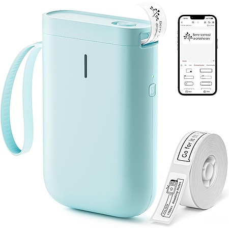 NIIMBOT D11 Bluetooth Label Maker with tape (Blue) $8.99 + Free ...
