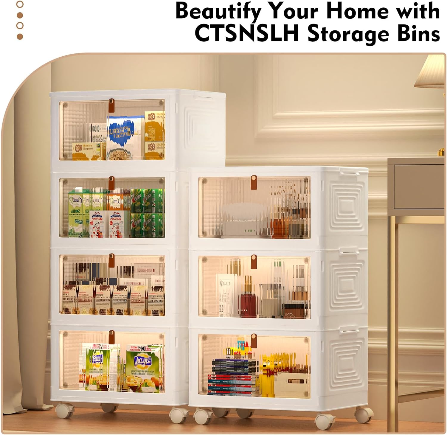 23-Quart 4-Tier Plastic Stackable Storage Bins Organizer (Beige) $28 ...