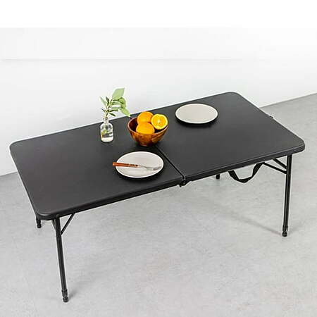 4' Mainstays Fold-in-Half Adjustable Folding Table (Rich Black) $34.88 ...