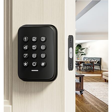 Veise Keyless Entry Electronic Keypad Deadbolt Auto Lock w/ Keypads & 1 ...