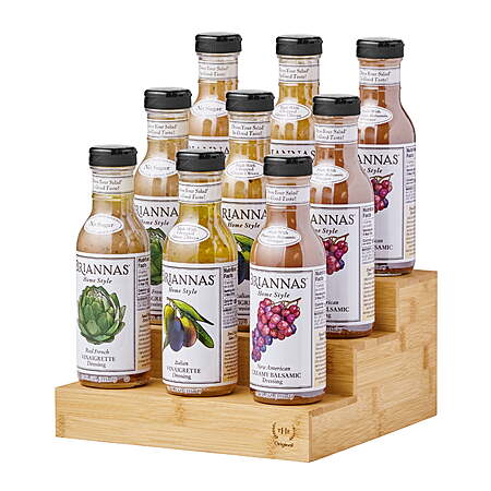 2-Count The Home Edit 3 Tier Bamboo Riser $10.92, 12" Clear Plastic ...