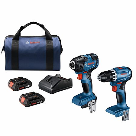 Bosch 18V 2-Tool Brushless Power Tool Combo Kit w/ Soft Case (1/4" Hex ...