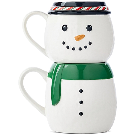 Set of 2 Holiday Lane Stackable Mugs (Snowman) $10.96 & More + Free In ...