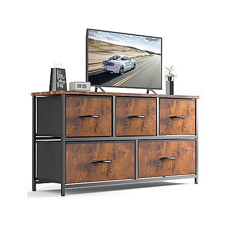 Sweetcrispy 5 Fabric Drawers Dresser w/ Wood Top Surface Table $26.99 ...