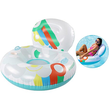 36" Monsoon Inflatable Pool Float Lounger w/ Backrest & Cupholder $4.99 ...