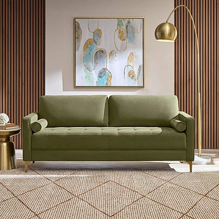 75.6" Goodwin Square Arm Velvet Rectangle Sofa (Various Colors) $299 ...