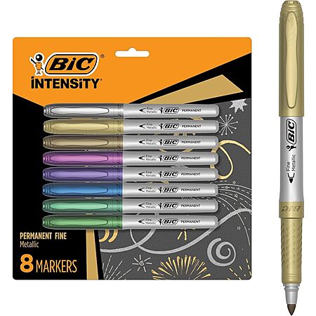 8-Count BIC Intensity Metallic Fine Point Permanent Markers (Assorted ...