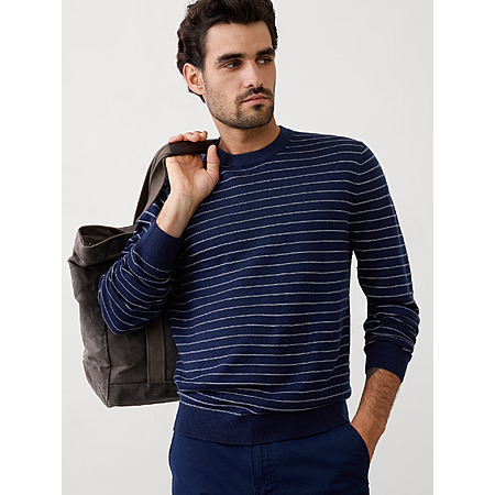 Banana Republic Factory Merino Wool Textured Striped Sweater (Grey ...