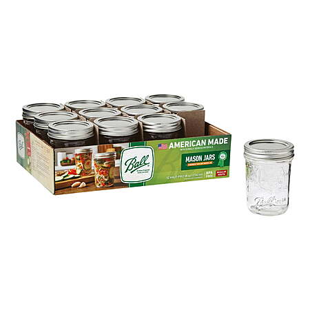 12-Count 8-Oz Ball Glass Mason Jar w/ Lid & Band $10.79 + Free Shipping ...