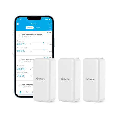 Govee Mini Smart Hygrometer Thermometer Sensors Wi-Fi/Bluetooth H5100 ...