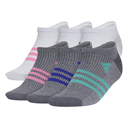 adidas Kids Superlite No Show Socks for Boys & Girls (6 Pairs ...